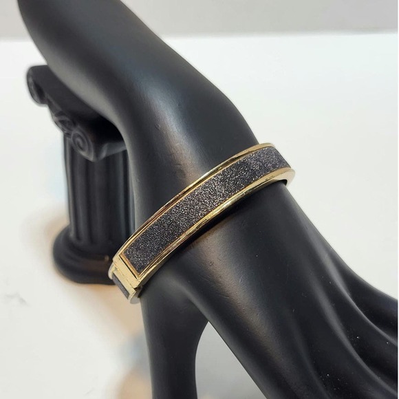 Fornash | Jewelry | Fornash Black Glitter Bangle Hinged Bracelet ...